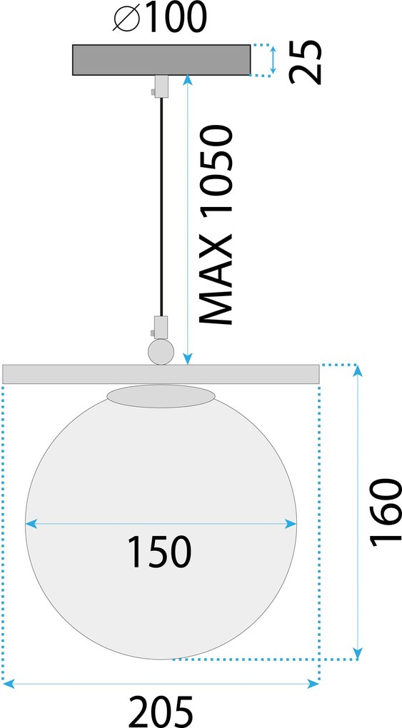 Toolight Toolight, závěsné svítidlo 1xG9 APP1577-5C, zlatá lesklá, OSW-04901