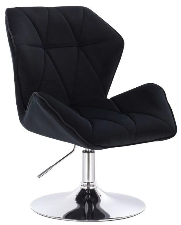LuxuryForm DESIGN Otočná židle MILANO MAX VELUR na stříbrném talíři - černá