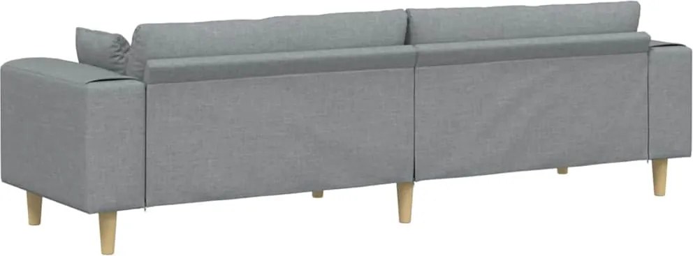 Pohovka Světle šedá 250 x 77 x 76 cm textil 3335143