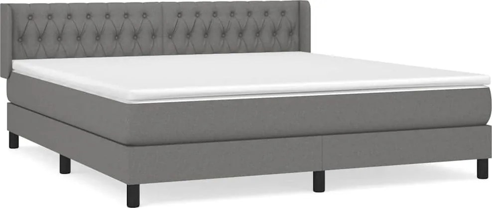 Box spring postel s matrací tmavě šedá 180x200 cm textil 3129970