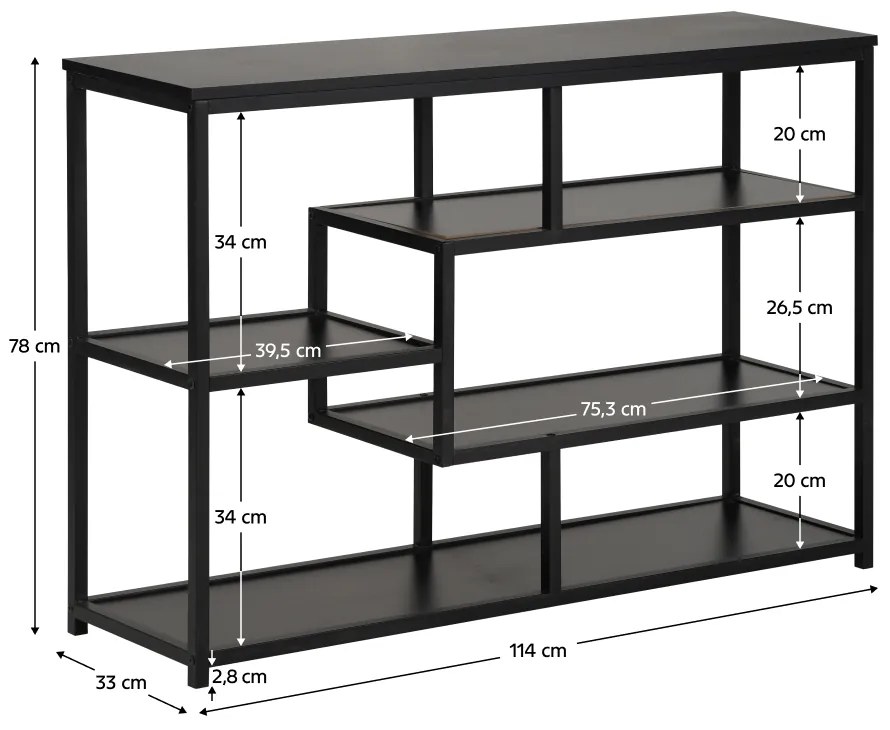 Regál, černá, BILOTE NEW TYP 2