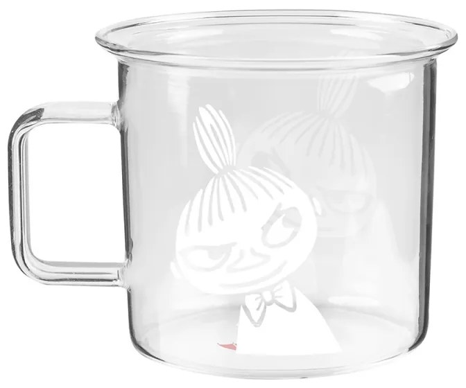 Skleněný hrnek Little My 0,35l, bílo-čirý