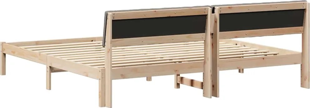 Rám postele Hnědá a taupe 200 x 200 cm Masivní borovicové dřevo 3394351