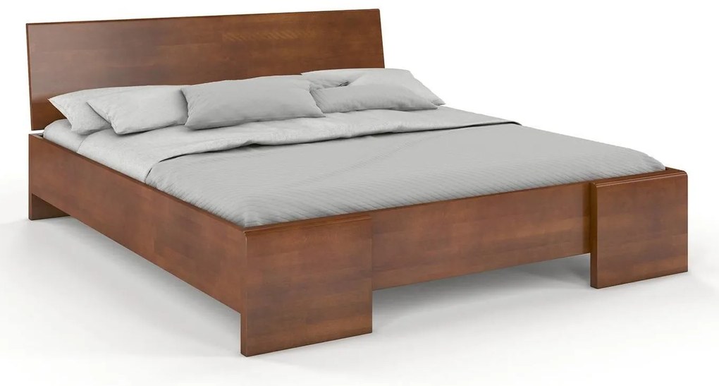 Dřevěná postel HESSLER High & LONG, delší o 20cm, buk (Rozměr: 200x220 cm, Barva: Ořech)