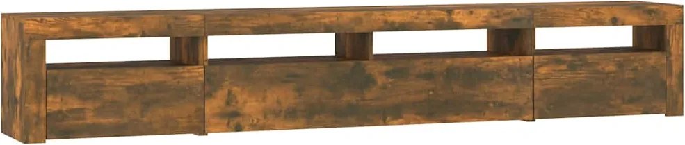 TV skříňka s LED osvětlením kouřový dub 240x35x40 cm 3152727