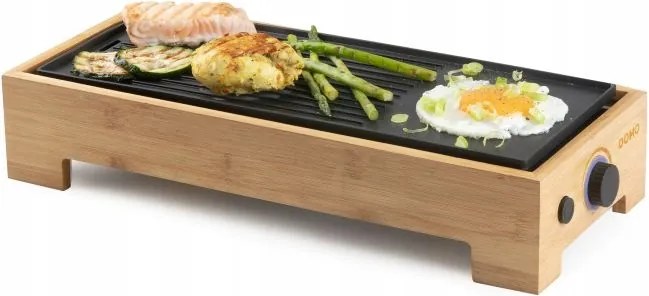 Domo DO9271G Plancha Elektrický gril 1800W 42cm Bambus