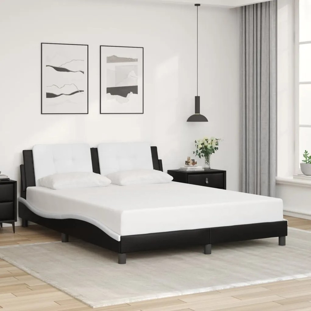 Rám postele s LED bez matrace Zadar černý a bílý 160x200 cm 3214122