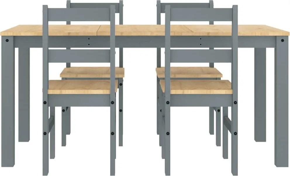 Jídelní set ze 5 kusů PANAMA Grey Borovicový masiv 3345180