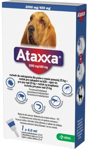 Ataxxa pro psy XL 1x2000mg/400mg tmavě modrá sol 1 x 4.0 ml(nad 25kg)