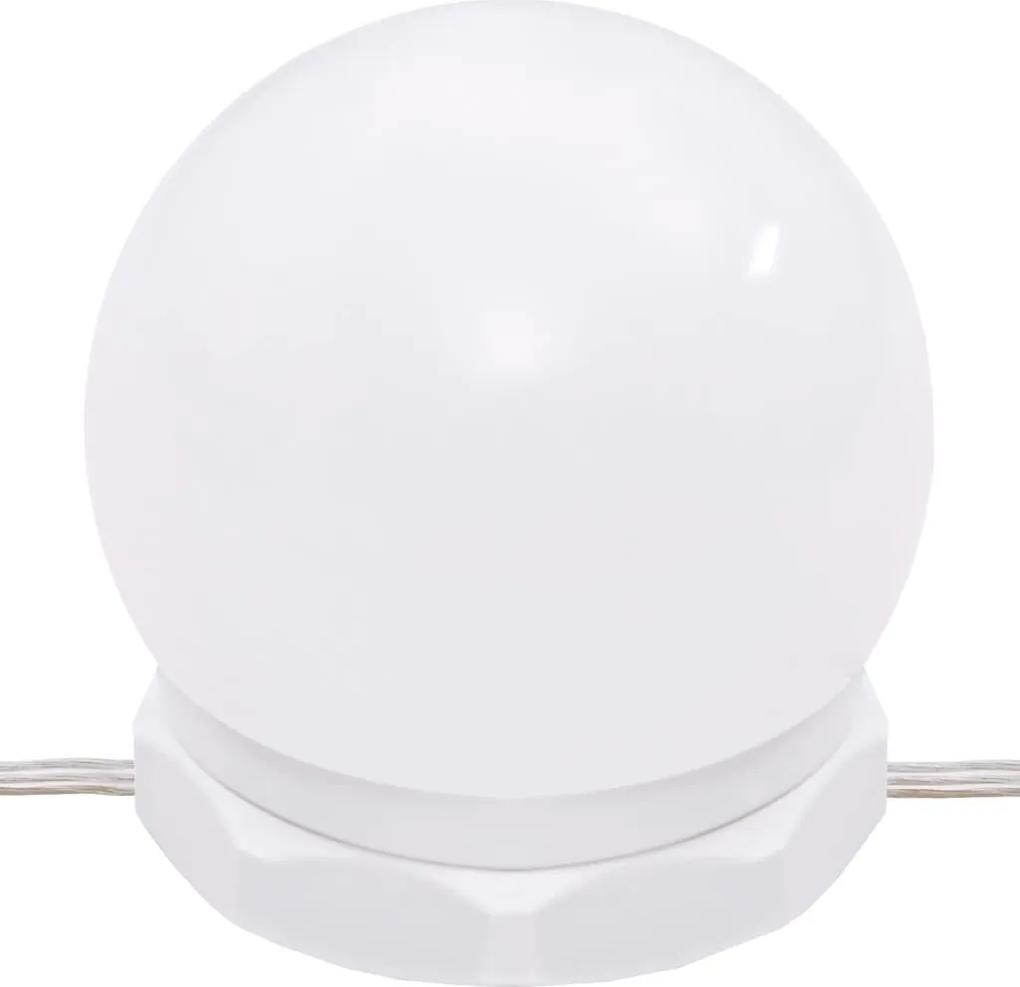 vidaXL Set toaletního stolku s LED kompozitní dřevo [3114136] Barva: Bílá