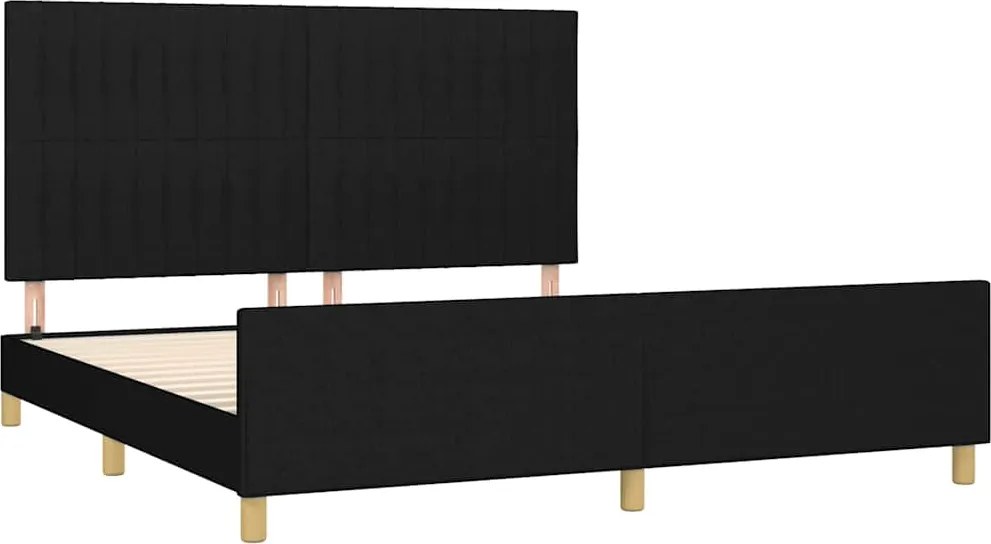 Rám postele bez matrace černý 160 x 200 cm textil 3125229