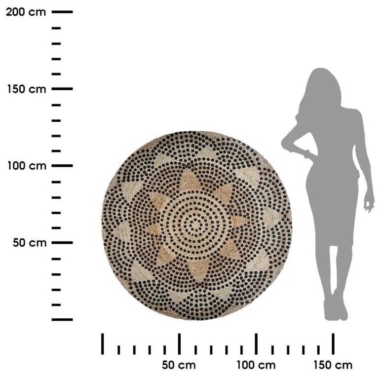 Kulatý koberec 120 cm jutový, vzor 2