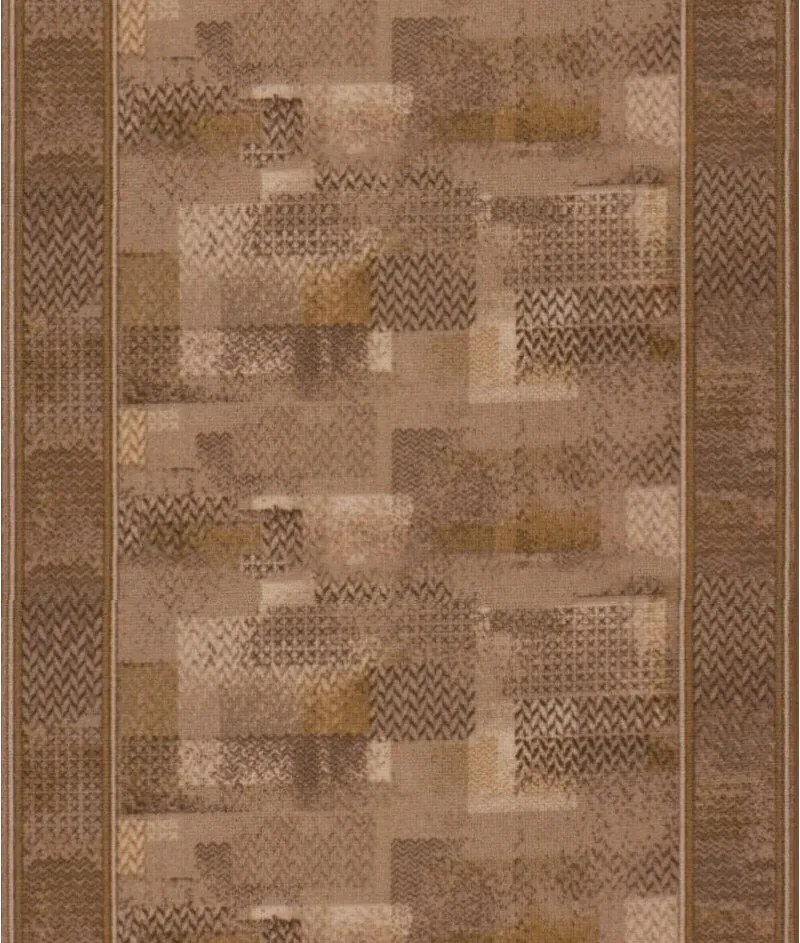Associated Weavers, Protiskluzový běhoun na míru Tribe 44 hnědý, šíře 100 cm, hnědá, chodba / předsíň