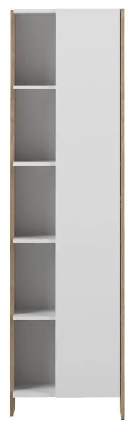 Bílá koupelnová skříňka s hnědým korpusem TemaHome Biarrtiz, výška 180 cm