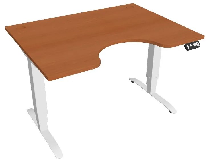 Hobis Motion Elektr. nastavitelný stůl 120x90 s pamětí - HOBIS ERGO MOTION MSE 3M 1200 Dekor stolové desky: třešeň, Barva kovové podnože: bílá