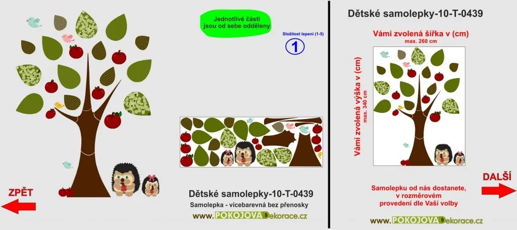 Strom a ježci, Dětské samolepky na zeď