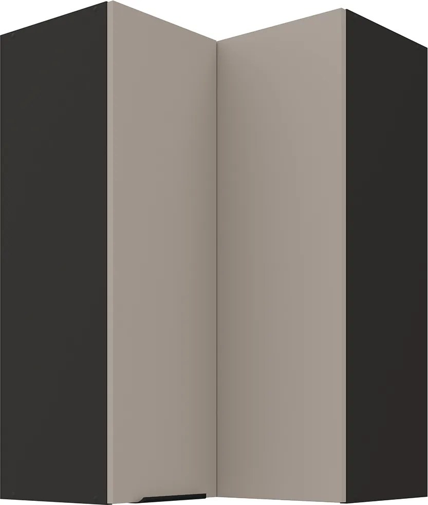 ARIA cb | horní kuchyňská skříňka 60x60 GN-90 2F (90°) rohová s policemi | VYSOKÁ | 60x60 cm | černá/béžová