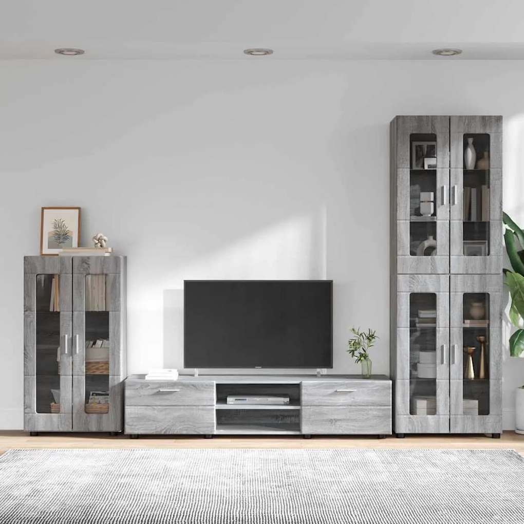 Sestava TV skříněk FLORIN 3 ks Šedá Sonoma Kompozitní dřevo 3397960