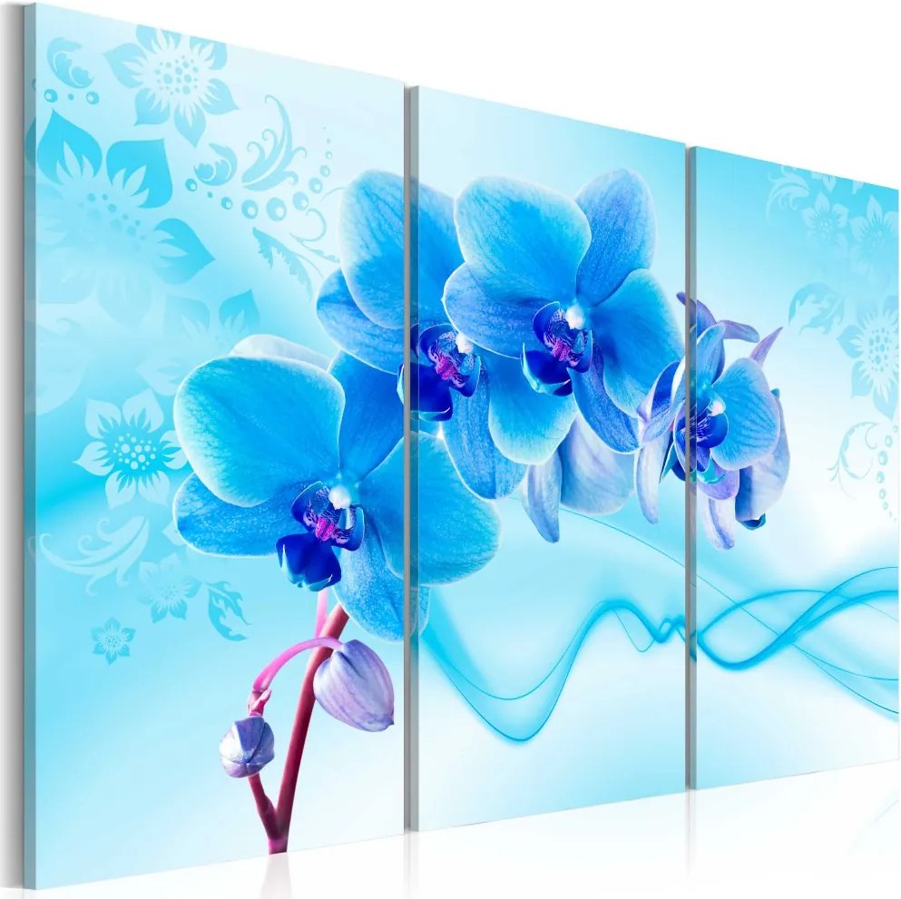 Obraz na plátně Bimago - Ethereal orchid - blue 60x40 cm
