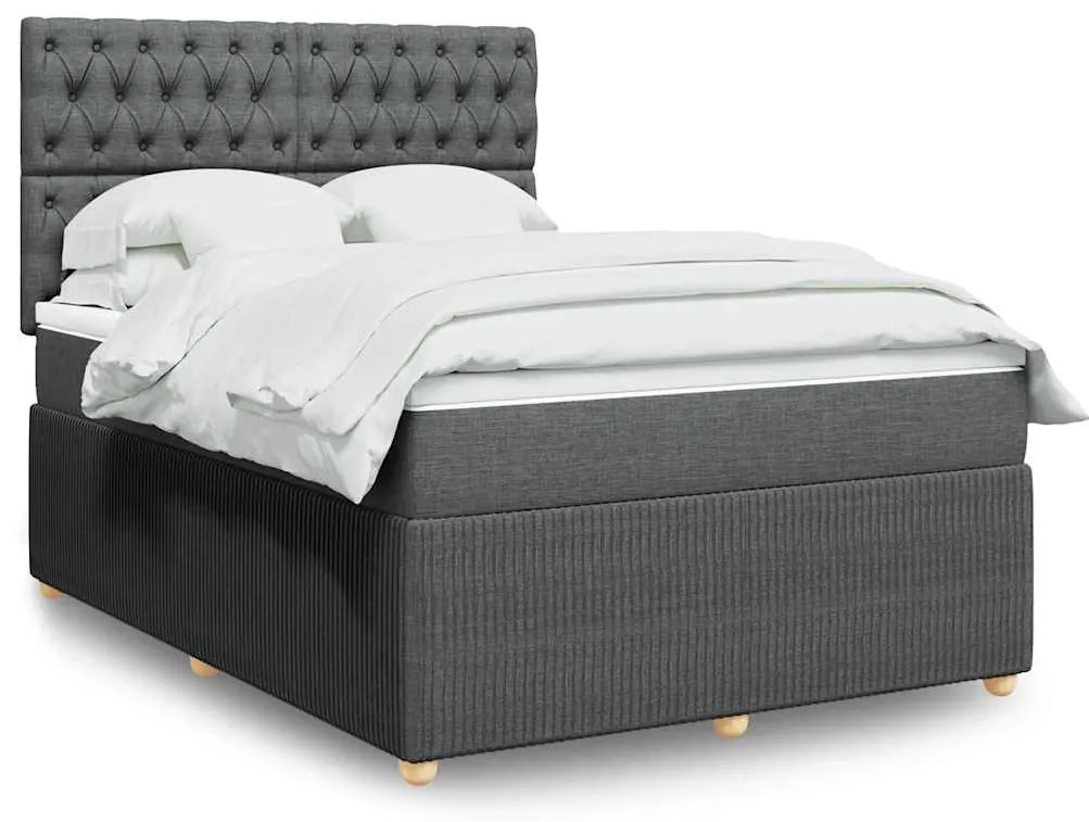 Box spring postel s matrací tmavě šedý 140 x 190 cm textil 3294359