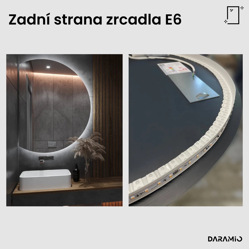 Kulaté zrcadlo do koupelny s LED osvětlením E6