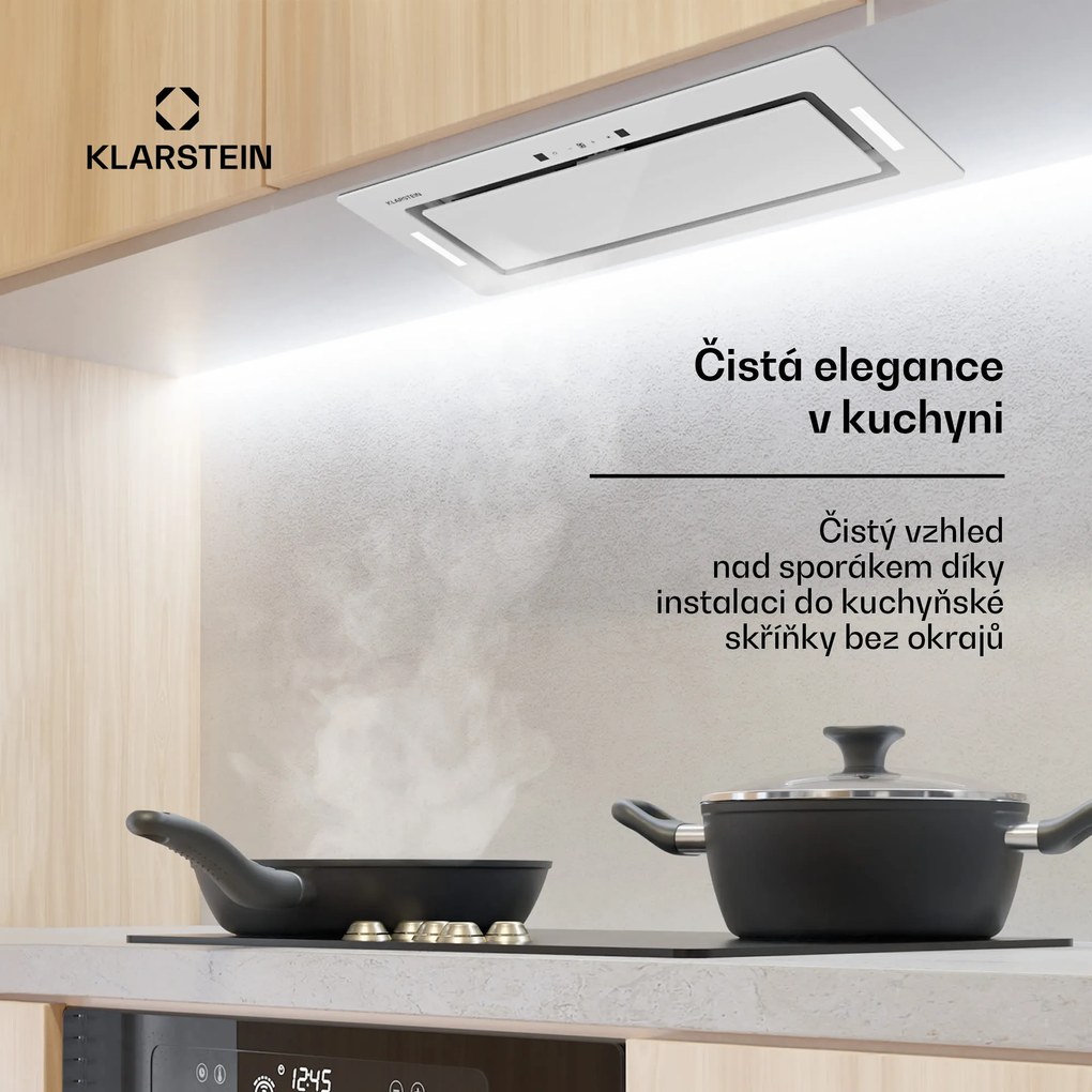 Klarstein Hektor Eco, digestoř, 60 cm, 466 m³/h, dotykové ovládání, sklo