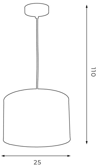 Lustr na lanku ARDEN 1xE27/60W/230V pr. 25 cm bílá