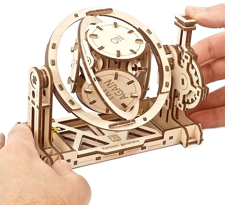 Ugears 3D dřevěné mechanické puzzle STEM náhodný generátor