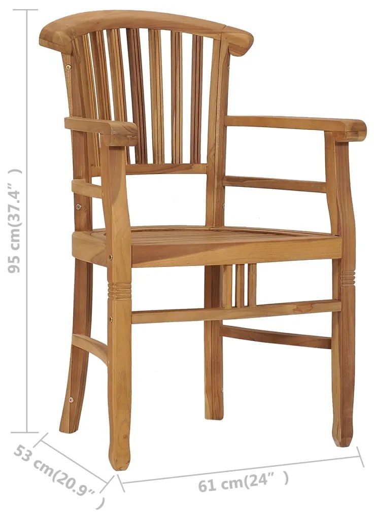 Zahradní židle 2 ks masivní teakové dřevo - Default Title