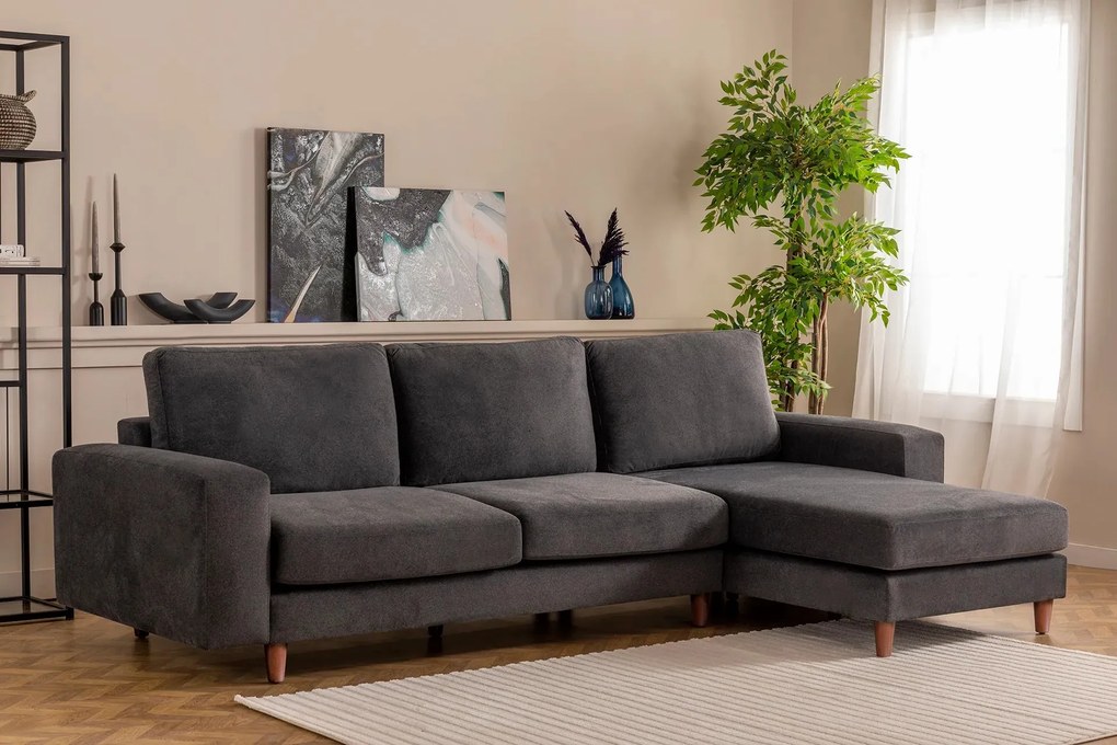 Hanah Home Rohová pohovka BERLIN pravá antracitová