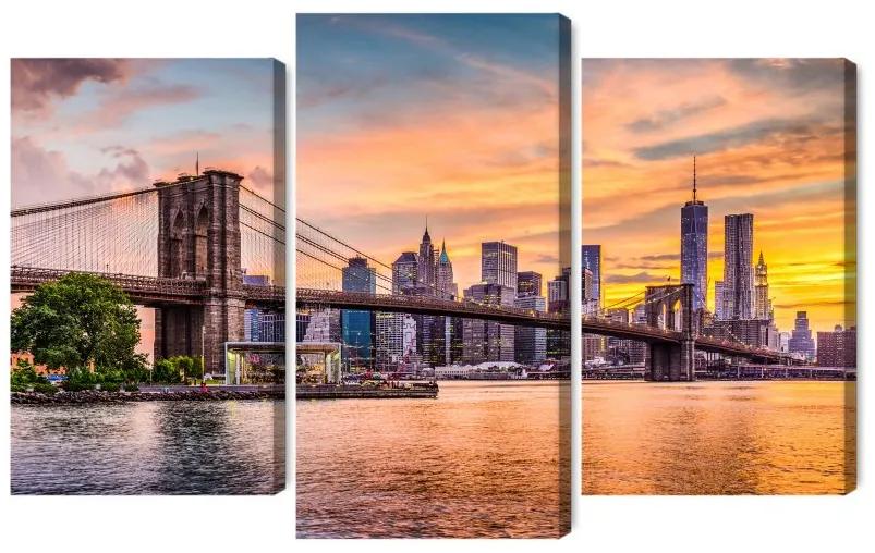 Vícedílný obraz New York City Panoramatická Krajina Nedostatek Nedostatek Přírodní plátno 150x100