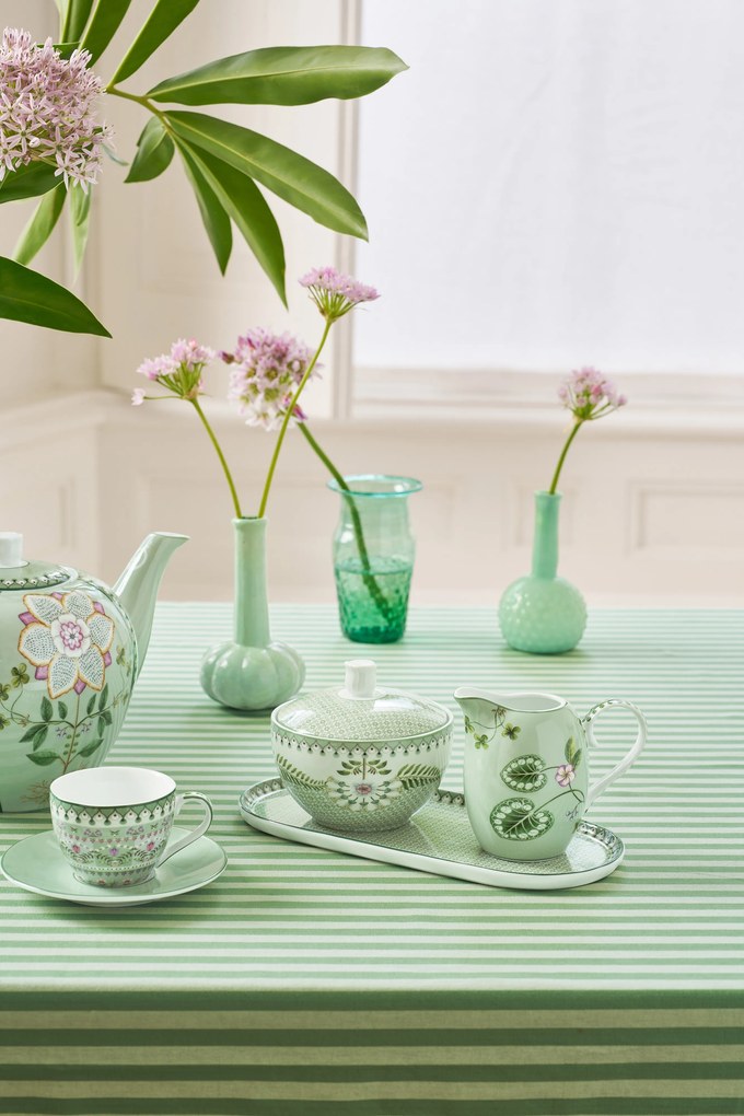 Pip Studio Lily & Lotus cukřenka 300ml, zelená (porcelánová cukřenka s víčkem 300ml)