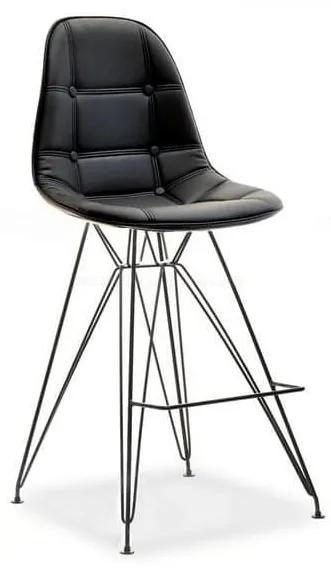 design4life Barová židle MOBI černá/černá podnož