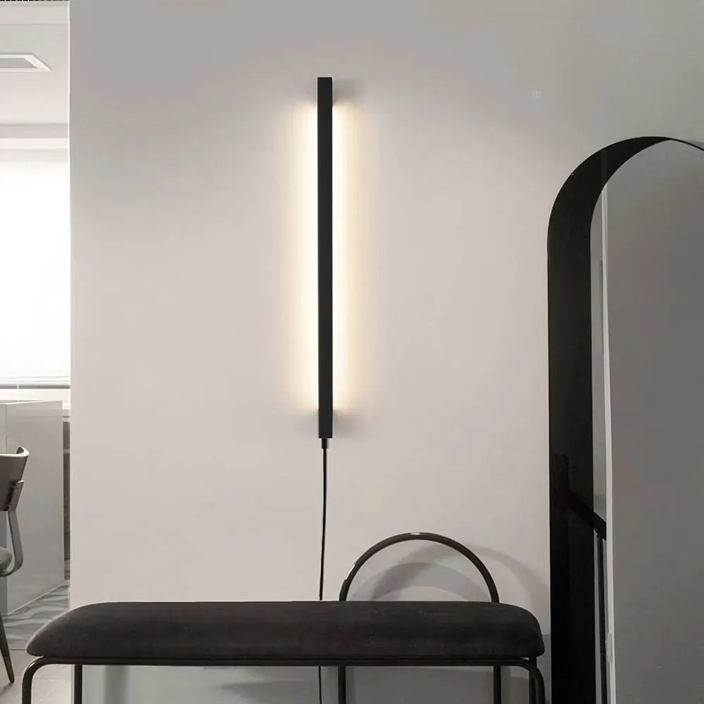 Toolight Toolight, LED nástěnné svítidlo 80cm, 12W, 3000K, LHJ063-W, černá matná, OSW-60032