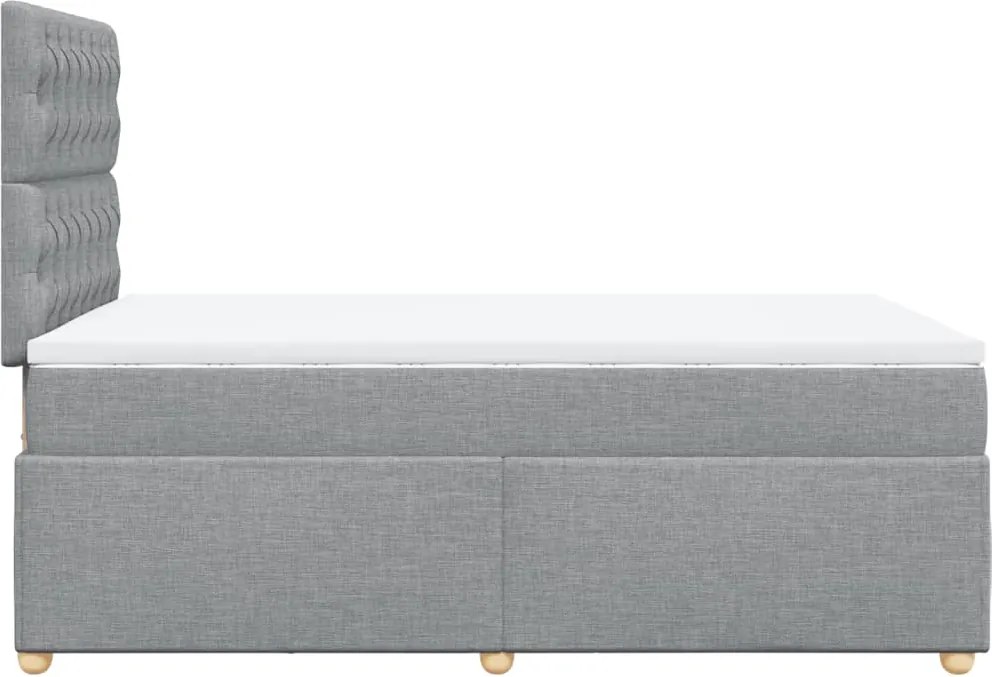 Box spring postel s matrací světle šedá 120x190 cm textil 3291226