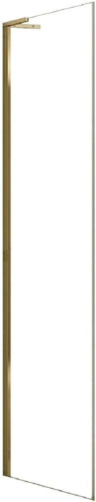 Rea Hugo sprchová zástěna 90 cm zlatá kartáčovaný/průhledné sklo REA-K6613