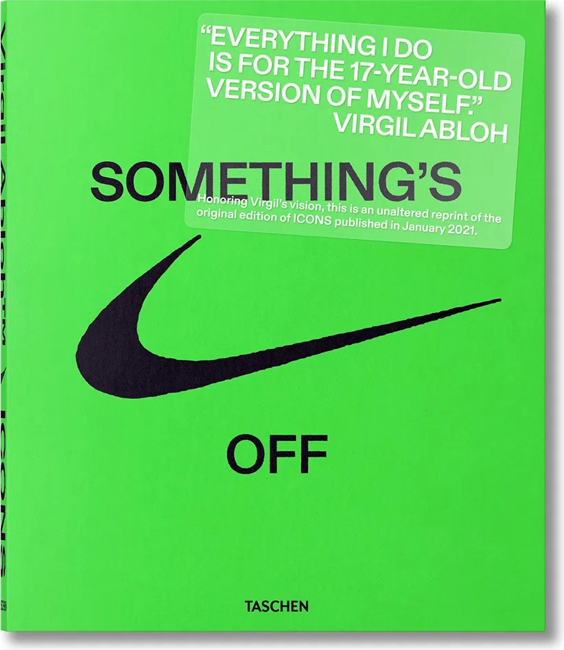 Taschen designové knihy Virgil Abloh. Nike. ICONS