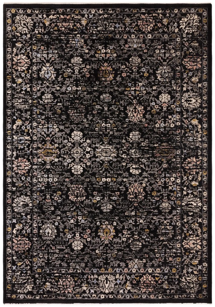 Tribeca Design Kusový koberec Airplane Black Vintage Floral Rozměry: 120x166 cm