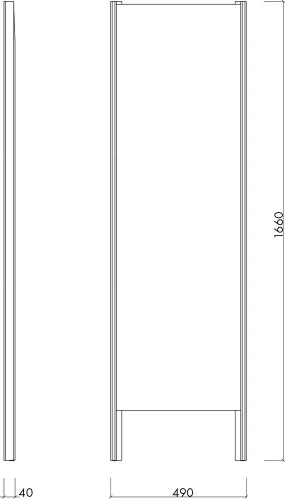 Stojací zrcadlo s dřevěným rámem 49x166 cm Lun – noo.ma