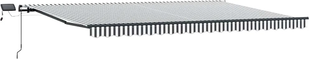 Ručně zatahovací markýza s LED antracitová a bílá 500 x 300 cm 3310239