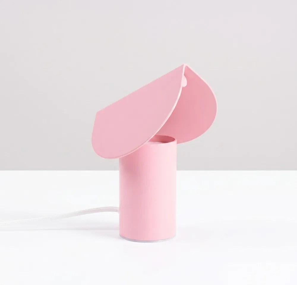 Růžová hliníková LED stolní lampa (výška 15 cm) BISCUIT – Thoro