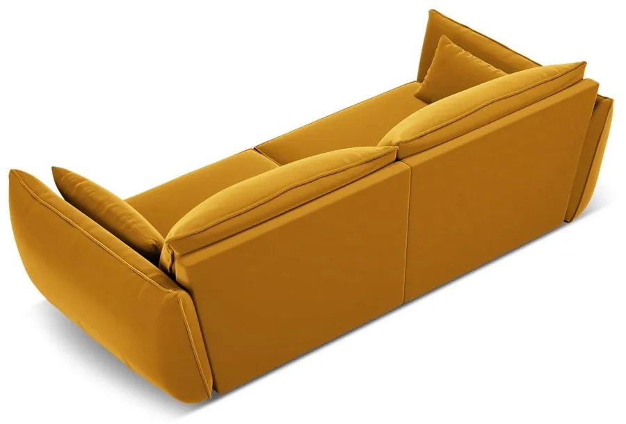 Sametová pohovka v hořčicové barvě 208 cm Vanda – Mazzini Sofas