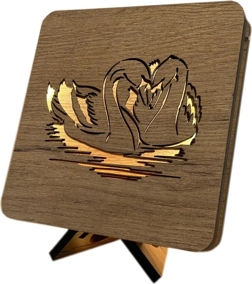 Li-Go "Labutě" lampa 19x19 cm provedení povrchu: jedle