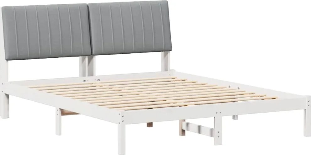 Rám postele s čelo Bílá 150 x 200 cm Masivní borové dřevo 3394417