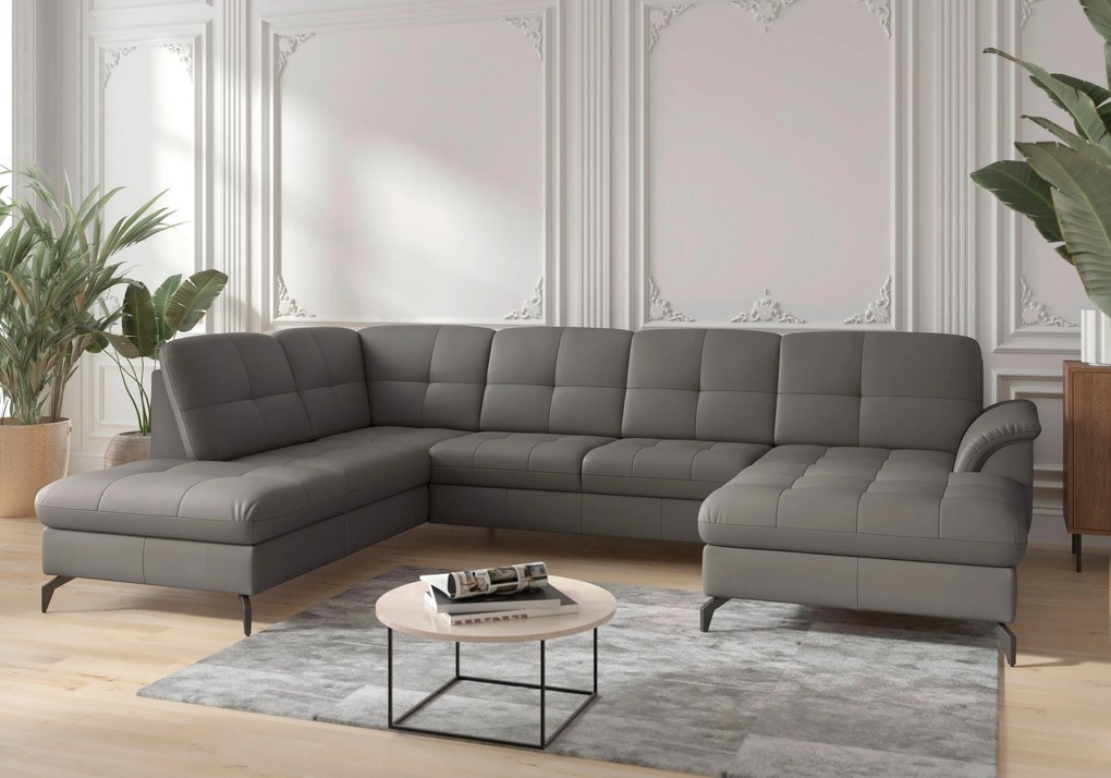 XXXLutz SEDACÍ SOUPRAVA, textil, kůže, mokka Sit & More - Sedací soupravy - 00014401635D