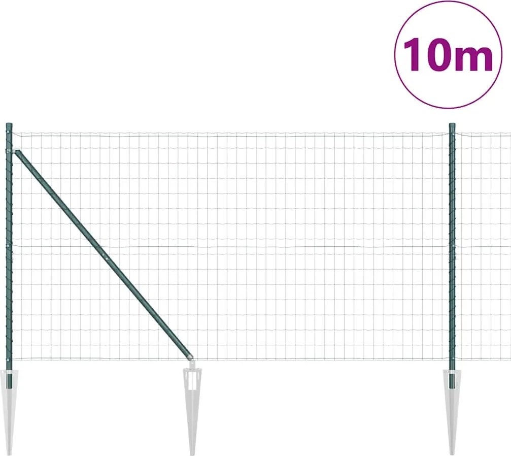 Evropský plot se hroty 10 x 1,2 m Ocel potažená PVC Zelená 3350548