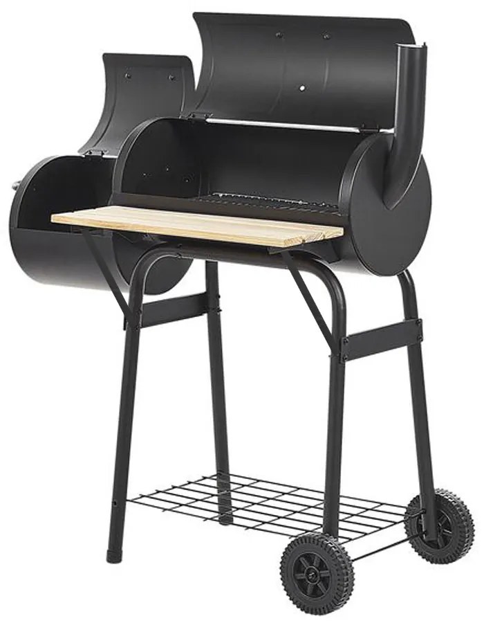 2v1 BBQ gril a smoker na drěvěné uhlí