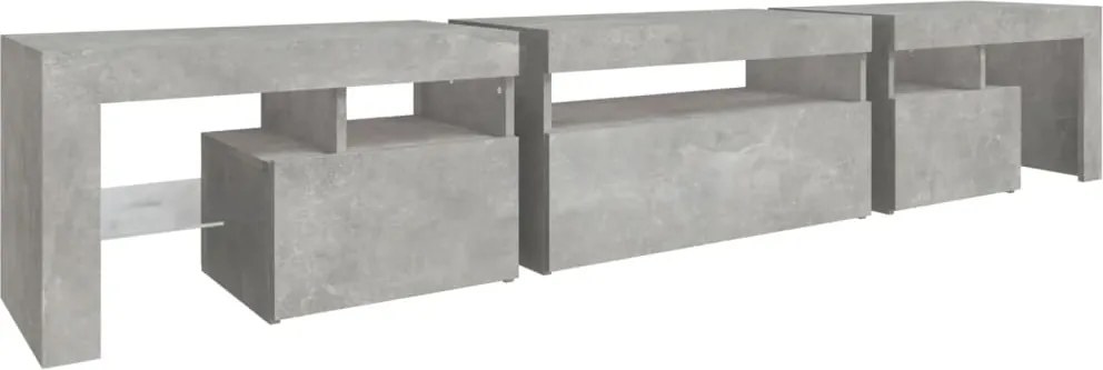 TV skříňka s LED osvětlením betonově šedá 215x36,5x40 cm 3152797