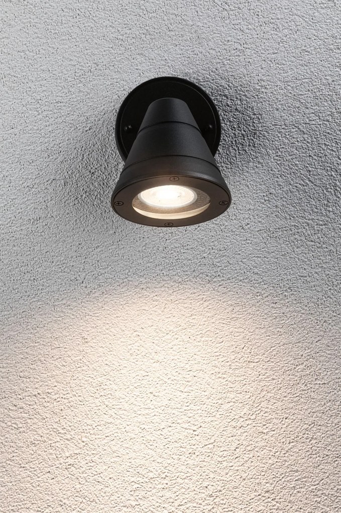 P 94734 Venkovní nástěnné svítidlo Trian IP44 kruhové 100x125mm max. 35W 230V antracit hliník - PAULMANN