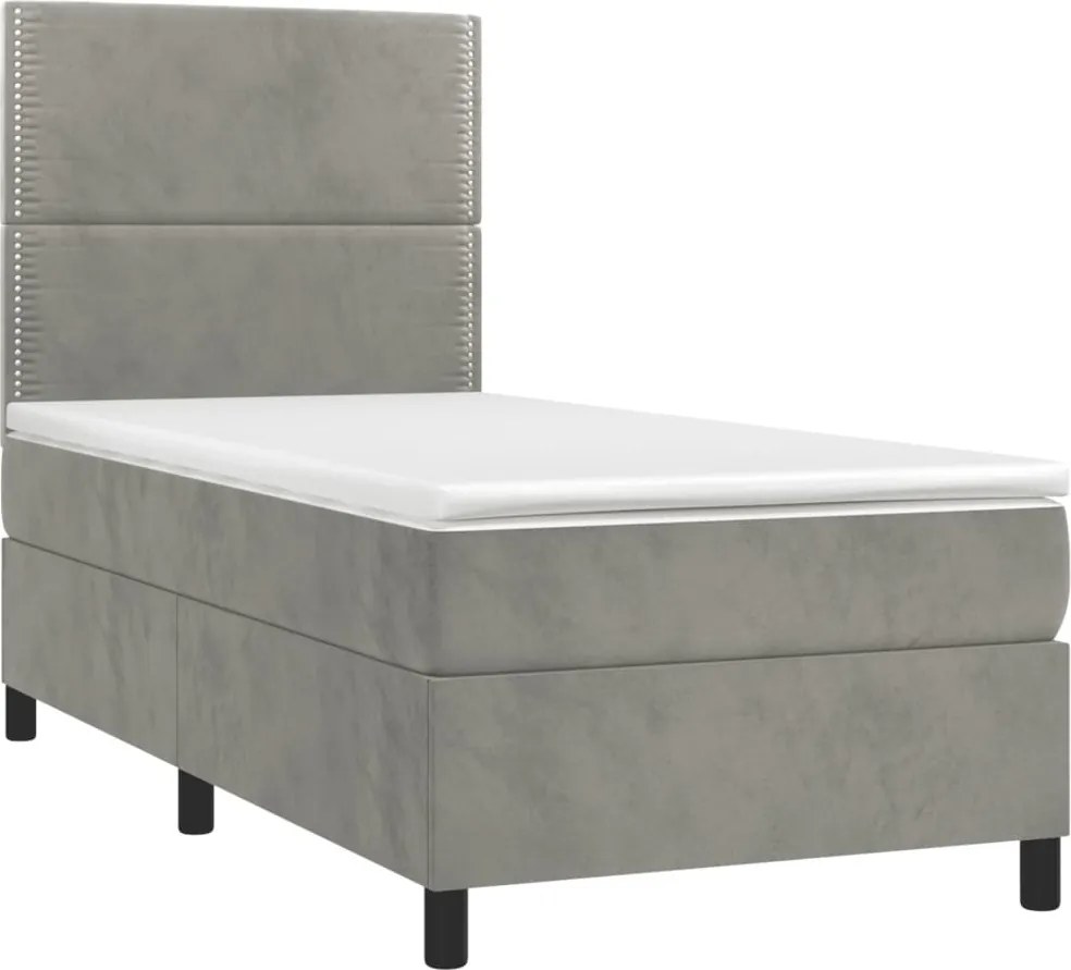 vidaXL Box spring postel s matrací 80 x 200 cm samet [3142931] Barva: Tmavě šedá